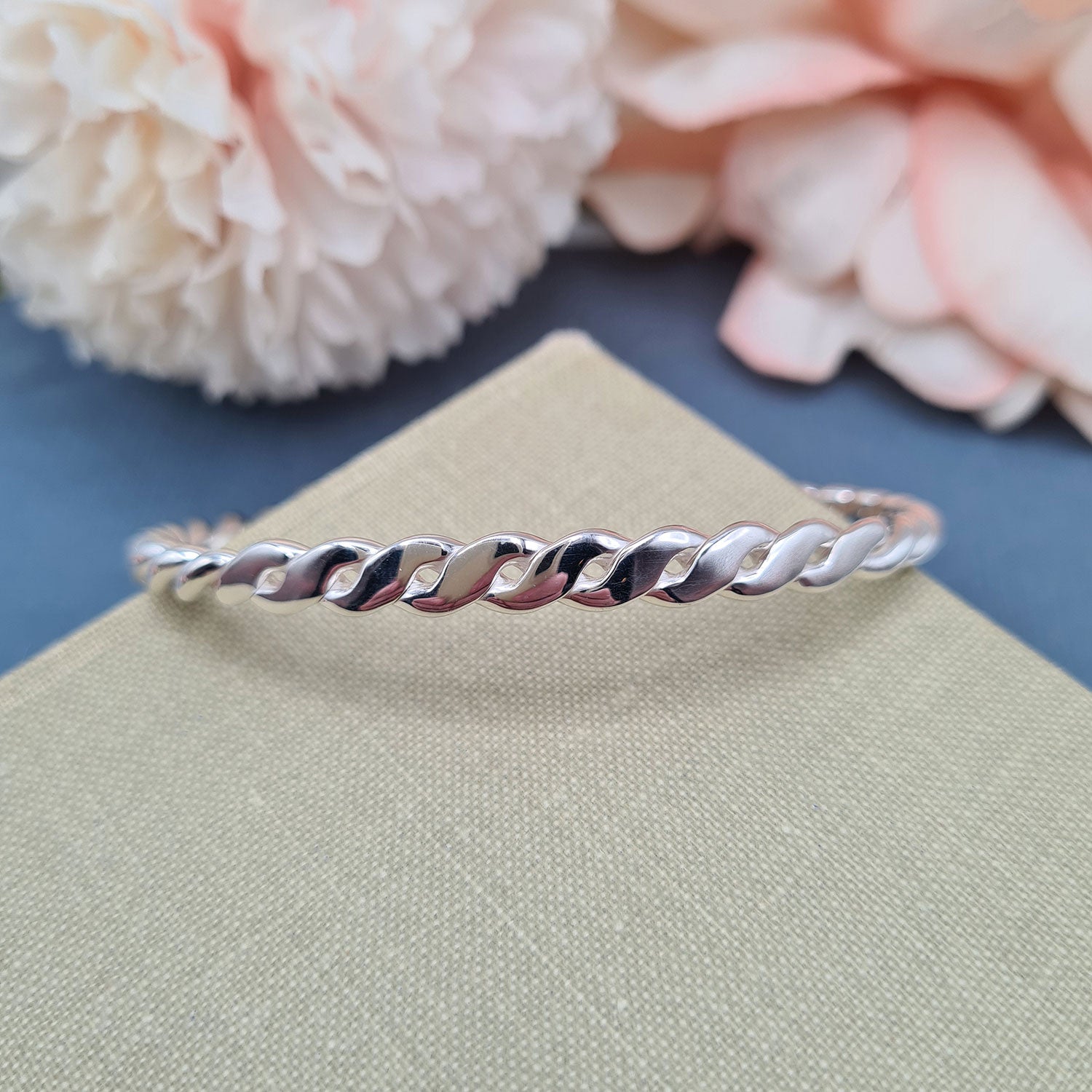 Women's Woven Celtic Torque Bangle in Sterling Silver