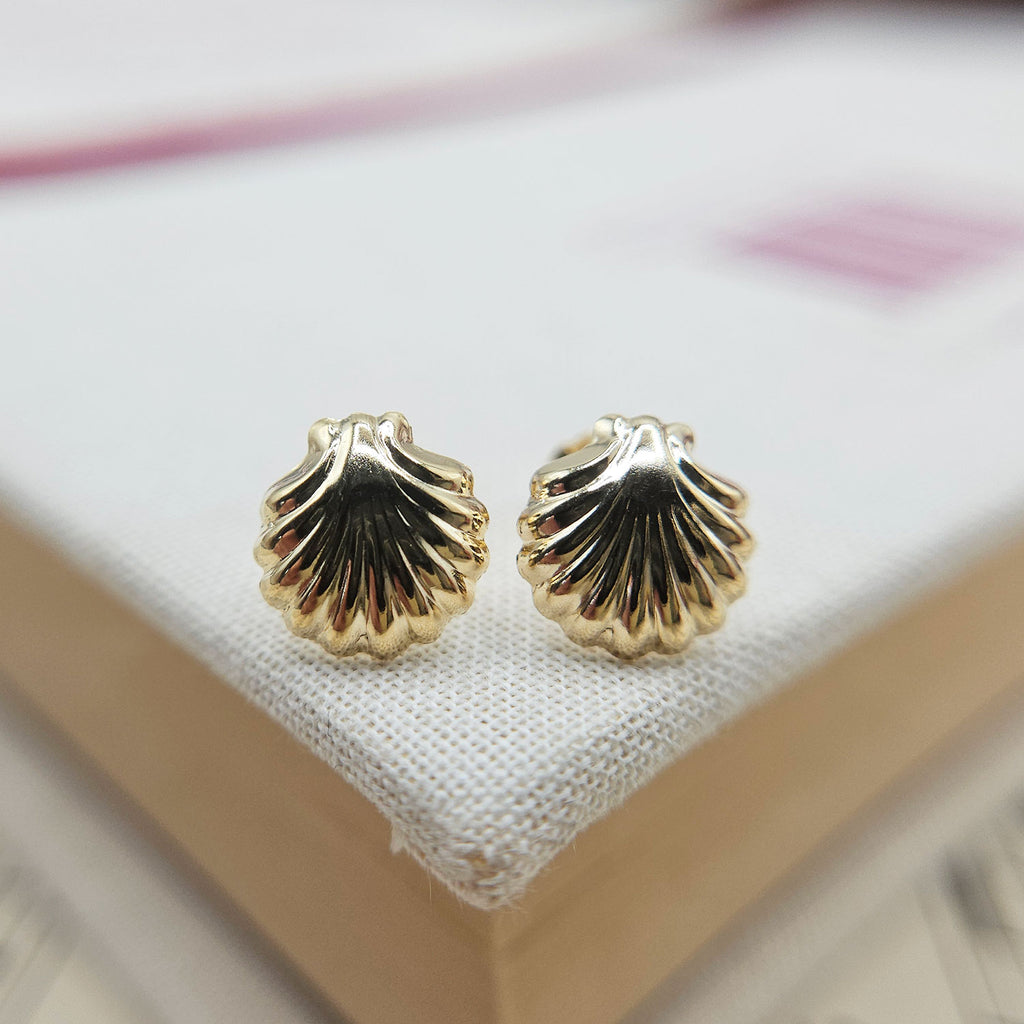 9ct Gold Shell Stud Earrings | Ocean-Inspired Jewellery | Sterling & Wilde