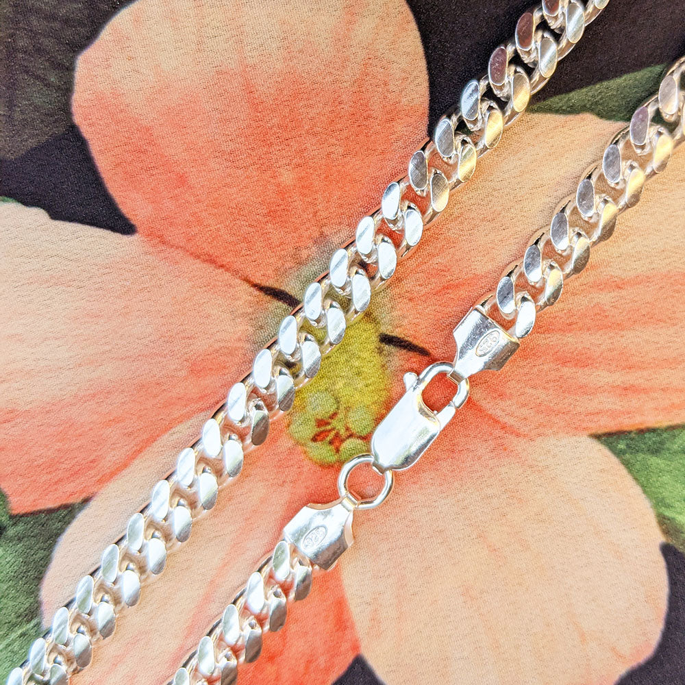 Sterling Silver 6mm Cuban Curb Chain Necklace | 18–16 Inch
